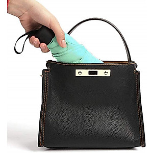 Small Travel Umbrella Light Compact Folded Umbrellas Purse Size for Women Mint Green