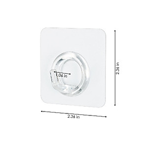 DeHUB Clear Polycarbonate Hooks 10 Packs for Hanging Heavy Duty Wall Hooks Self Adhesive Towel Cloth Coat Hooks for Bathroom Shower Kitchen Door Transparent