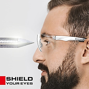 IMPACTABLE ANSI Z87.1 Safety Glasses, Anti-Fog UV Impact Scratch Resistant for Eye Protection at Work, Sports, Shooting, Pickleball, Racquetball, Clear Wraparound Lenses, No-Slip Nose Grip, 1 Pack