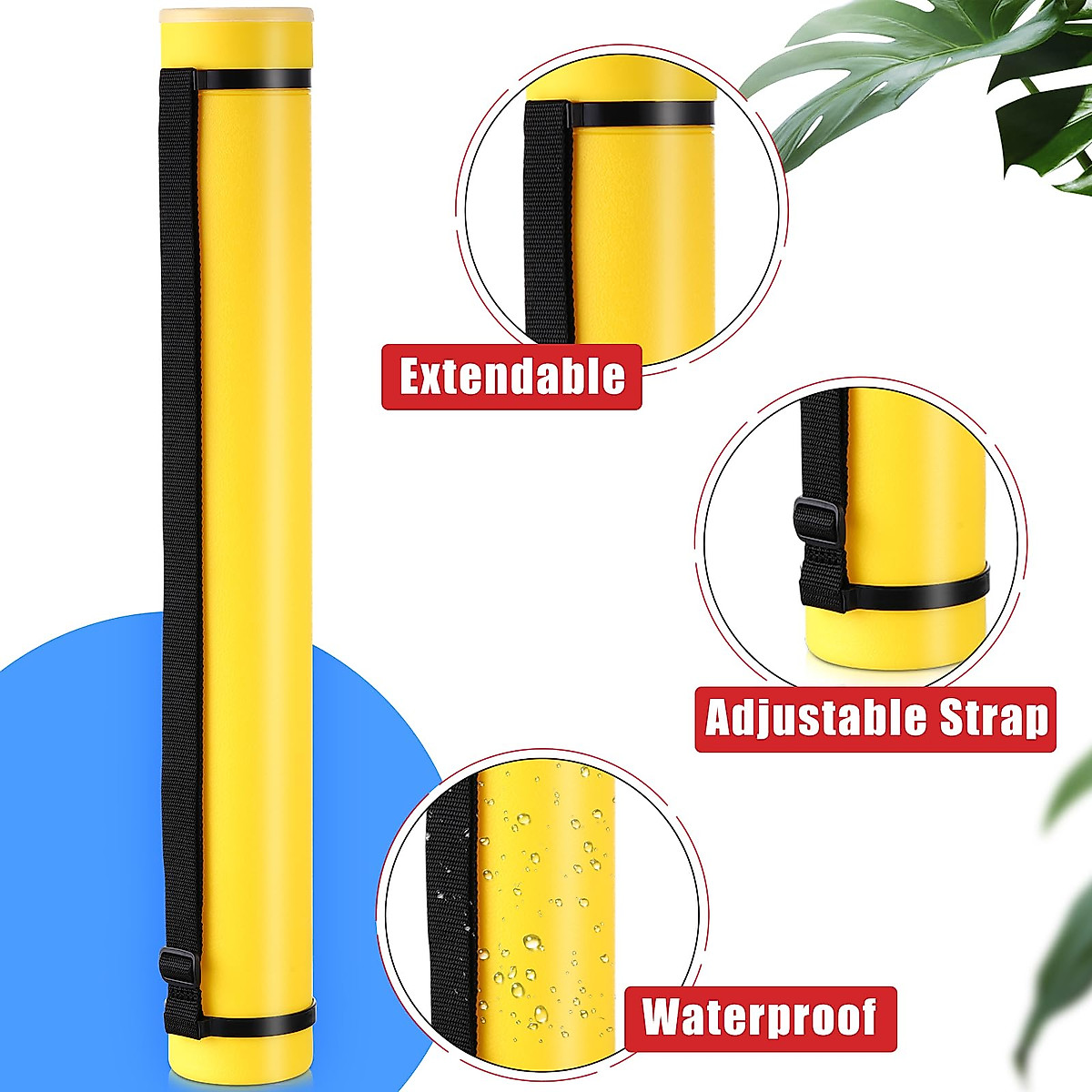 Yahenda 6 Pcs Expandable Blueprint Tubes Bulk Expand from 24" to 40" Poster Tube with Strap Storage Tubes with Caps Portable Round Carrying Case for Documents, Blueprints, Drawings, Art(6 Colors)