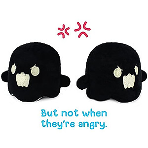 TeeTurtle - Plushmates - Magnetic Reversible Plushies that hold hands when happy - Ghost - Huggable and Soft Sensory Fidget Toy Stuffed Animals That Show Your Mood - Perfect for Halloween!