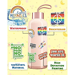 300 PCS Inspirational Water Bottle Stickers, Motivational Vinyl Waterproof Stickers Laptop Positive Stickers for Journaling Scrapbooking Teacher Reward Quote Stickers for Adults Kids Teens