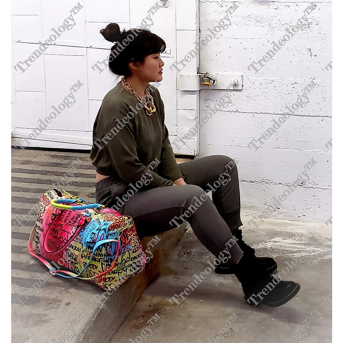 Trendeology Travel Duffel Bag Weekender Graffiti Novelty Tote Handbag