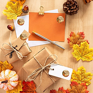 Heyfibro 500 Pcs Thanksgiving Stickers, 1.5" Harvest Pumpkin Round Label Stickers for Kids, Funny Fall Sticker Roll for Sealing, Packing & Parties