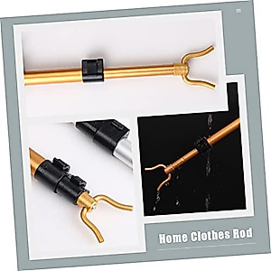 STOBAZA 1pc Clothes Rail Stainless Steel s Hooks Light Hanger Stainless Steel Hangers Shelf Closet Hanger Organizer Garment Pole Foldable Gripper Alloy Clothes Pole Simple Clothing Pole CD