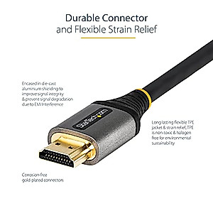 StarTech.com 3ft (1m) HDMI 2.1 Cable 8K - Certified Ultra High Speed HDMI Cable 48Gbps - 8K 60Hz/4K 120Hz HDR10+ eARC - Ultra HD 8K HDMI Cable - Monitor/TV/Display - Flexible TPE Jacket (HDMM21V1M)