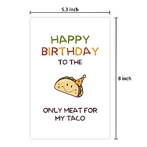 Ulbeelol Taco Birthday Card, Naughty Birthday Card, Funny Bday Card for Him Husband Boyfriend Wife Her, You're The Only Meat for My Taco