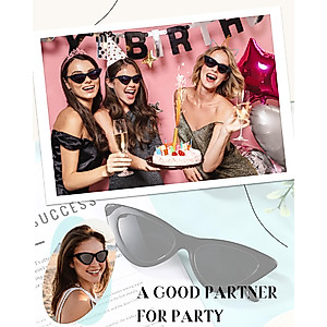 Tellegloww 50 Pairs Cat Eye Sunglasses Bulk 90s Retro Sunglasses Old Lady Glasses Wedding Party Gifts for Guests(Black, Gray)