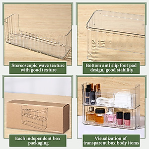 CroBlissful 4 Tier Medicine Cabinet Shelves Organizer Stackable Makeup Organizer Clear Tray Cabinet Organizer with 4 Tray 4 Lip Gloss Holders 4 Cotton Swab Holders for Bathroom Cabinet Wall Vanity