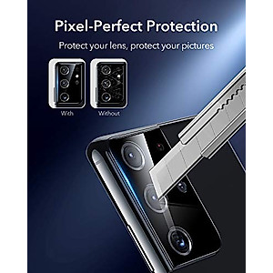 ESR Camera Lens Protector Compatible with Samsung Galaxy S21 Ultra [2-Pack] [Scratch-Resistant Tempered Glass] [Ultra-Thin], Black