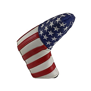Foretra USA American Flag Design Golf Putter Headcover PU Leather Magnetic Closure for Blade Style Putters
