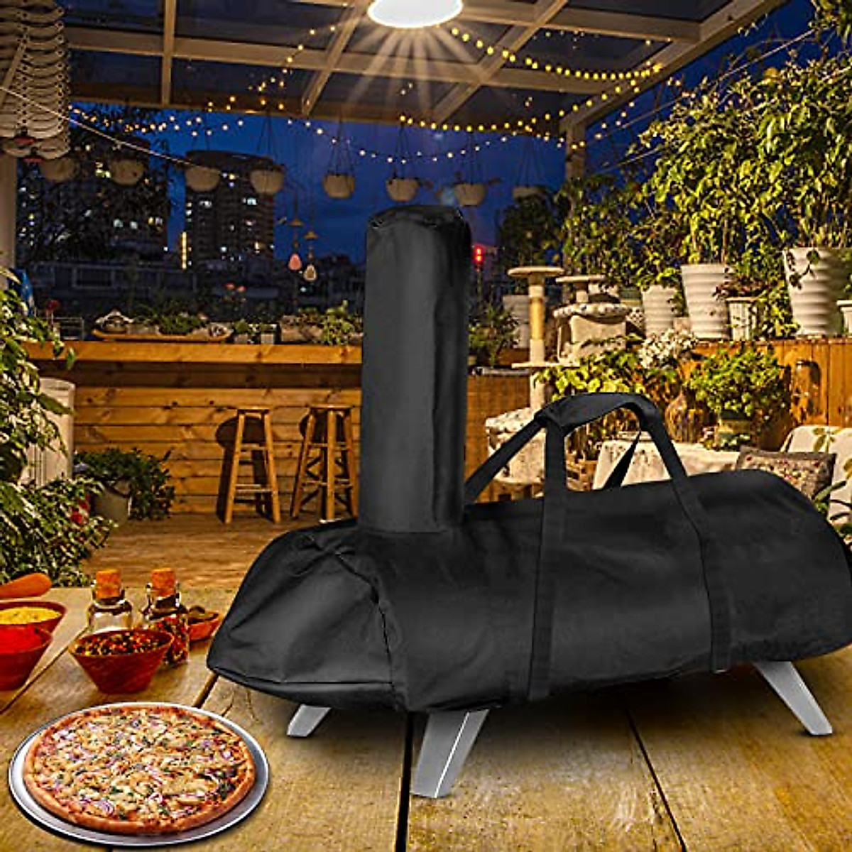 tonhui Pizza Oven Cover for Big Horn, Portable Oven Cover for Outdoor Pizza Oven Heavy Duty Waterproof Oxford Fabric Weather Resistant, Pizza Oven Accessories