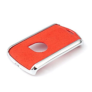 SANRILY 1Pcs Suede Leather Smart Key Fob Cover for Volvo XC90 2018 XC60 S90 V90 2019 2020 Keyless Keychain Holder Full Protection Key Fob Shell Case Red