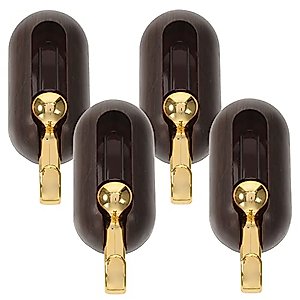 Angoily Wall Hooks 4pcs Self Adhesive Swivel Coat Hooks Decorative Sticky Hooks Kitchen Towels Hooks Clothes Hangers for Hanging Coats Clothes Hat Keys Purse Light Brown