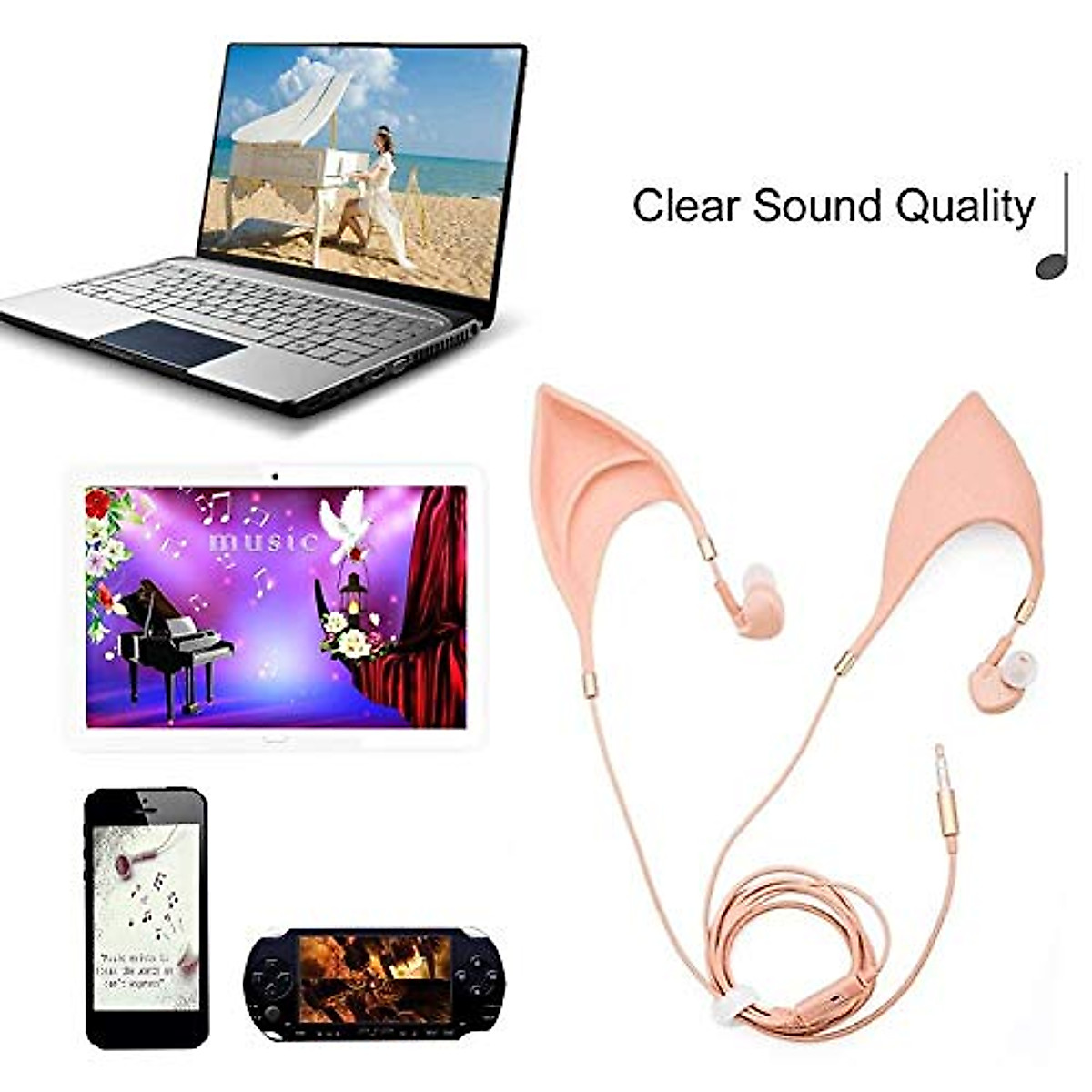 PiniceCore Elf Earbuds Earphones in-Ear Headphones Hands-Free Headset with Mic Ears for Kids