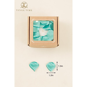 TINGE TIME 300pcs Silk Rose Petals Teal Green Heart Flower Petals for Wedding Flower Girl Basket Aisle Scatter Dinner Table Centerpieces Party Confetti Bridal Shower Romantic Night Decoration