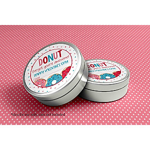 You're Awesome Donut Themed Valentine Party Favor Sticker Labels for Kids, 40 2" Party Circle Stickers by AmandaCreation, Great for Classroom Valentines, Envelope Seals, Gifts, Treats