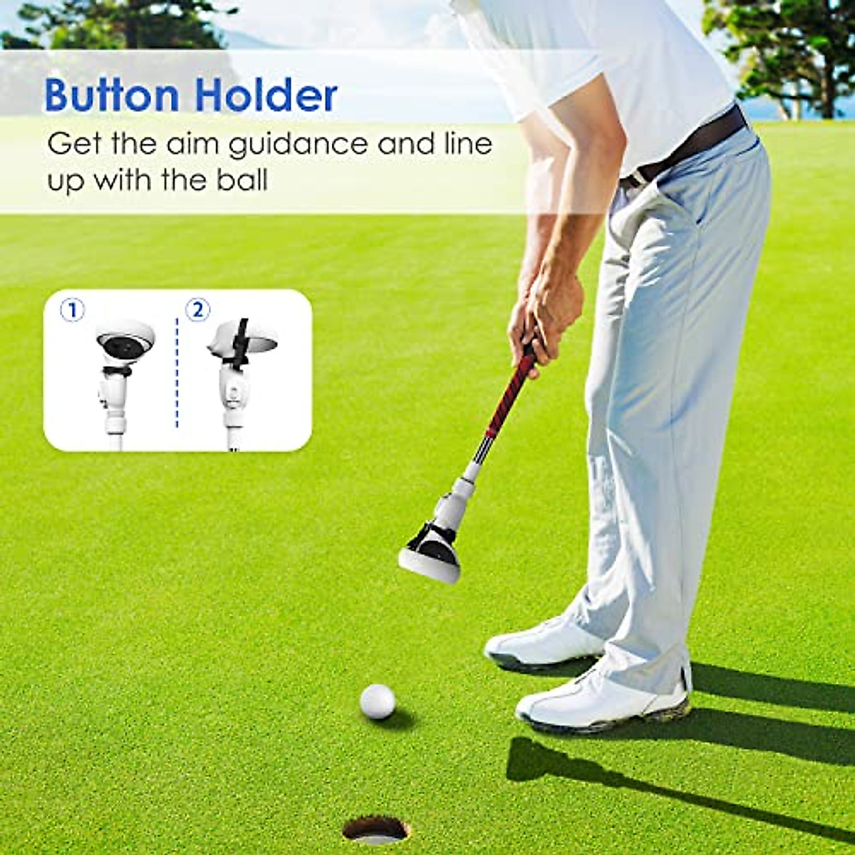 ZyberGears VR Golf Club for Oculus Quest 2 Accessories, Golf Club Handle Attachment Compatible with Meta Quest 2 Left and Right Controller