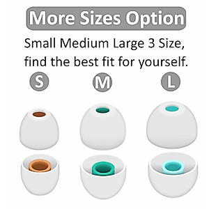 6 Pairs Replacement Ear Tips Buds for WF-1000XM5 / WF-1000XM4 / WF-C700N / WF-C500, Eartips Earbuds Flexible Soft Silicone Rubber Skin Accessories Compatible with Sony WF-1000XM5 - S/M/L White