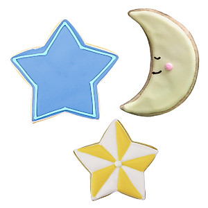 Celestial Cookie Cutters 3-Pc.Set Made in USA by Ann Clark, Crescent Moon, Stars