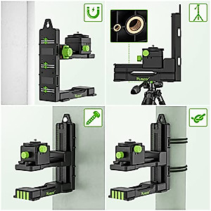 Huepar Fine-tuning Bracket Laser Level Mount, Multifunctional Magnetic Pivoting Base, 360° Rotation - alternative to a standard 1/4" and 5/8" thread & Height Adjustment-PV11