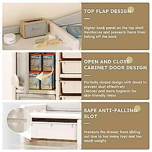 Legendstone Kids Toy Storage Organizer,Children Toys Storage Bins Toy Box for Nursery Playroom Bedroom（3 Cabinets and 10 Storage Bins）