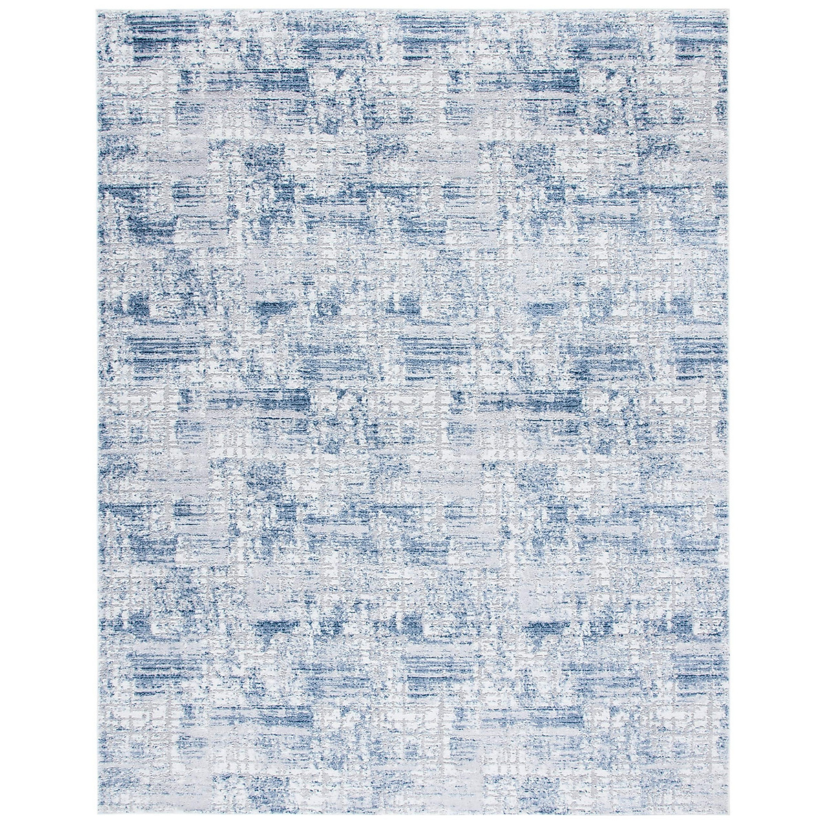 SAFAVIEH Amelia Collection Area Rug - 9' x 12', Navy & Light Grey, Modern Abstract Distressed Design, Non-Shedding & Easy Care, Ideal for High Traffic Areas in Living Room, Bedroom (ALA786N)