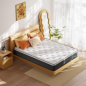 Full Size Mattress,10 Inch Hybrid Full Mattress in a Box with Memory Foam & Individual Pocket Spring for Motion Isolation, Edge Support, Soft and Comfortable, Pressure Relief, Medium Firm CertiPUR-US