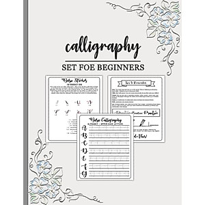 Calligraphy Set for Beginners: 120 Sheet of Calligraphy Practice Paper Hand Lettering Workbook 8.5 x 11 Inches