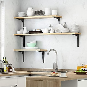 Catekro Floating Wall Shelf for WiFi Router, Router Fences, Comes with Four Shelf Brackets and 100 pcs Black Cable Zippers, Floating Shelf for Cable Boxes, Digital Media Router, Games Consoles