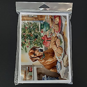 Caroline's Treasures DAC3875GCA7P Rhodesian Ridgeback Christmas Cookies Greeting Cards Pack of 8 Blank Cards with Envelopes Whimsical A7 Size 5x7 Blank Note Cards