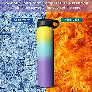 ILSM Hydro Double Wall Vacuum Flask Stainless Steel Insulated Water Bottle (18, multicolored) Multicolor