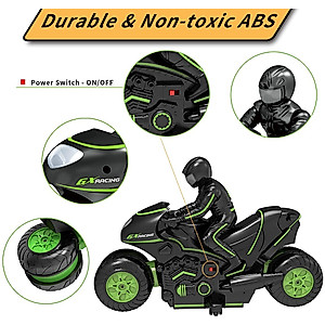 Masefu RC Stunt Car, Remote Control Motorcycle Stunt Power Wheel Motorcycle Car - 2.4 GHz High Speed, 360° Spinning Action Drift Racing Motorcycle for Boys Girls 5-12 Years Kids