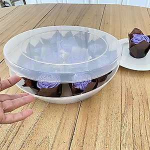 2 Pack - Evelots Pie Keeper-Carry-Stay Fresh-Hinged Lid-Cookie,Donut-Fridge/Freezer