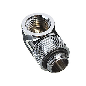 IronBuddy G1/4" 90 Degree Fitting Male to Female Rotary Fitting Adapter Metal/Rigid/PETG Tubing Connector 90° Elbow Fitting for PC Water Cooling System