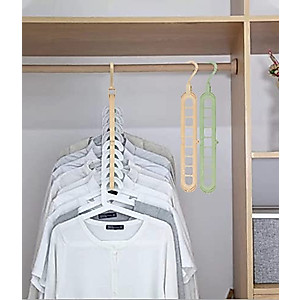 XINYIDAO 6 Pcs Magic Hanger Organizer, with 9 Slots, Multifunctional Storage Hanger, Non-Slip Hangers, Cascading Hangers, Closet Organizers and Storage