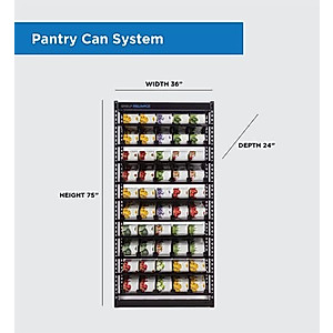 Can Rotation Organizer | Large Canned Food Organizer For Pantry | Black Large Food Rotation System | Harvest | Shelf Reliance (Can Rotation Organizer 28-32 oz (Medium))