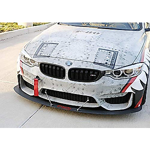 iJDMTOY Track Racing Style Red Tow Strap Compatible With BMW 1 3 5 Series X5 X6 & MINI Cooper (E36 E39 E46 E82 E90 E91 E92 E93 E70 E71 R50 R51 R52 R53 R55 R56 R57 R58 R59), Tow Hole Mount Nylon Loop