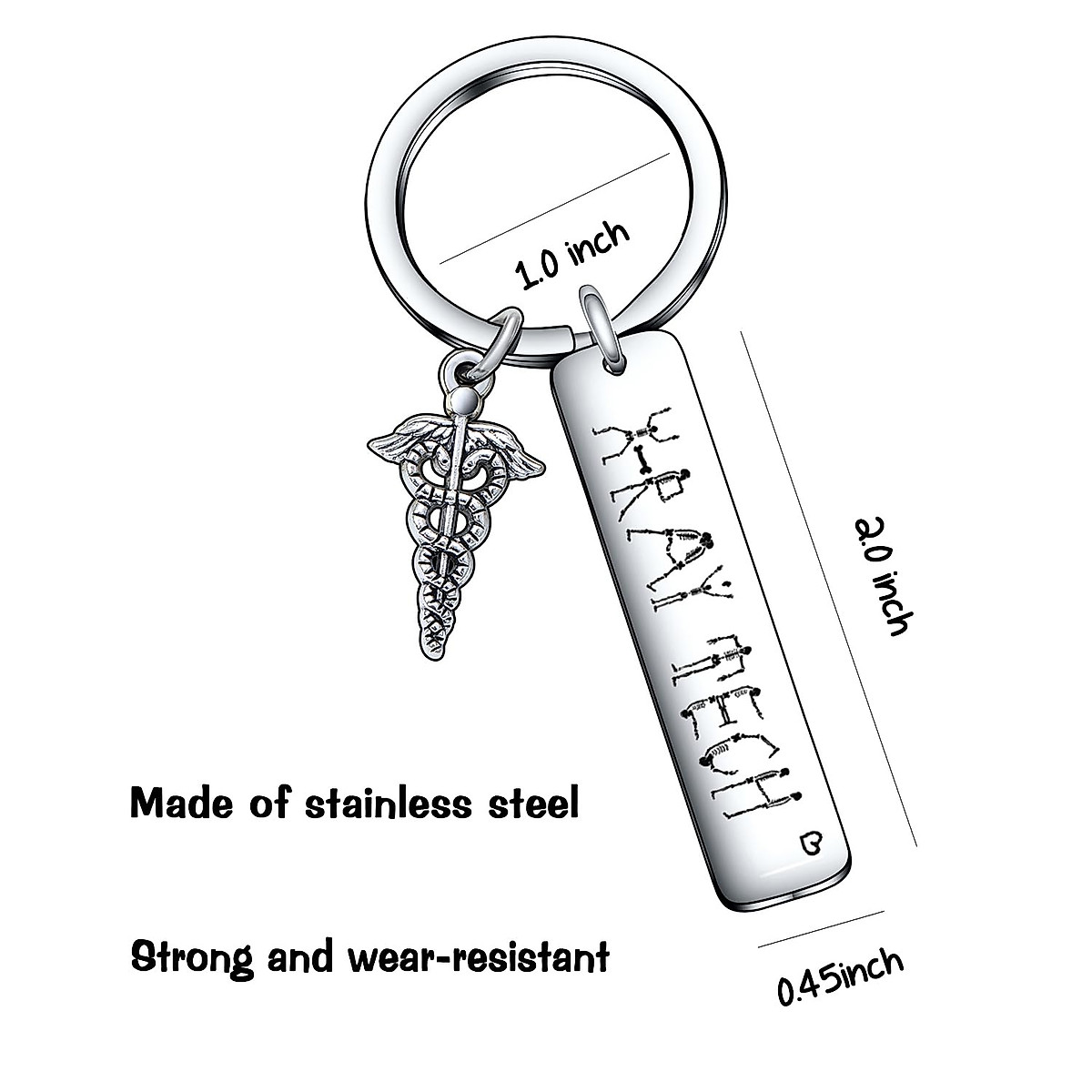 De&ai X-Ray Tech gift for X-Ray Technician gift for X Ray Tech Grad gift appreciation gift for Ultrasound Technician Gift for Radiology Technologist jewelry Ultrasound Tech keychain