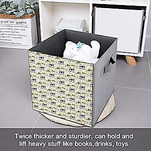 Cows on A Farm Foldable Storage Bins Printd Fabric Cube Baskets Boxes with Handles for Clothes Toys, 11x11x11