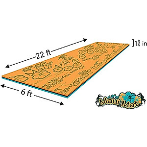 Maui Mat (by Aqua Lily Products): Floating Foam Fun Pad Designed for Water Recreation and Relaxing (14 foot)