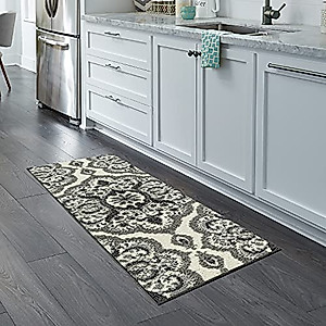 Vivian Medallion Runner Rug Non Slip Hallway Entry Carpet [Made in USA], 2 x 6, Grey