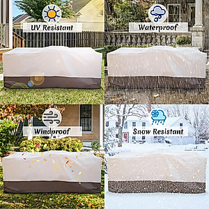 XIZZI Patio Furniture Cover Waterproof Outdoor Sofa and Ottomans Covers,78L x 31W x 29H