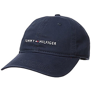 Tommy Hilfiger Men's Logo Dad Baseball Cap, Tommy Navy, One Size