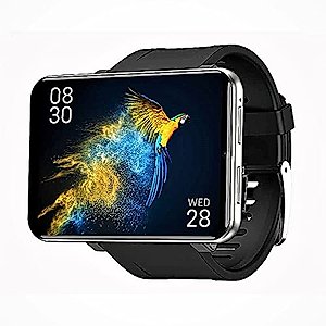 HAZZLER 2.86" DM100 LEM T Upgraded Big Screen 4G Smartwatch with Android 7.1, 8MP Camera 2880 mAh Battery. GPS Fitness & Face Unlock. 3GB RAM + 32 GB Storage (Silver)
