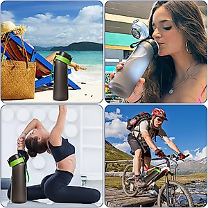 GIYZOKNI Water Bottle Starter Set, Water Bottle with Pods, 750ML Fruit Fragrance Water Bottle with 3 pcs Pods, 0% Sugar Water Cup BPA Free, Suitable for Gyms, Outdoor Sport, Schools (Black)