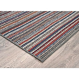 Garland Rug Carnival Area Rug, 5-Feet by 7-Feet, Random Multi-Color Stripes