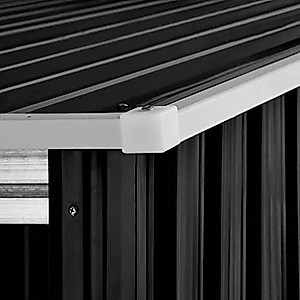 MengK Garden Shed with Sliding Doors Anthracite 129.7"x51.6"x70.1" Steel