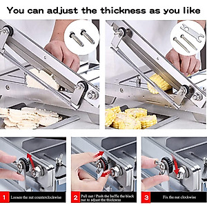 HENWAFX Manual Ribs Meat Chopper Slicer 13.5 inch Stainless Steel meat chopper for home use beef jerky slicer Frozen Meat Vegetable Food Chicken Duck and Fish Cutter (KD0288)