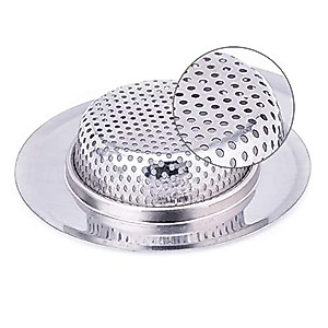 CORNERJOY 4.5 Inch Diameter Rim Heavy Duty Stainless Steel Kitchen Sink Basket Strainer, Large (Pack of 2)